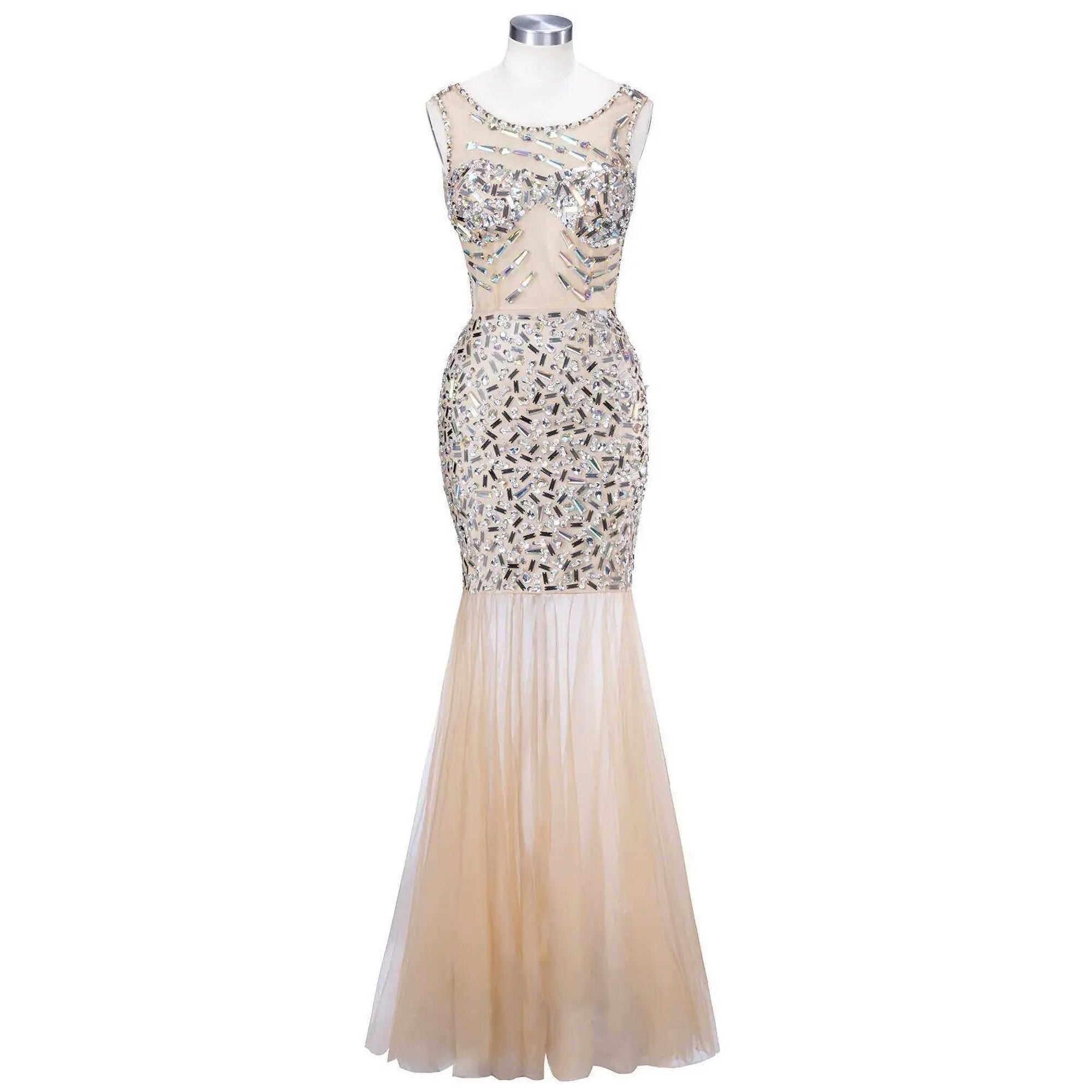 Emily Sheer Rhinestone and Mirror Mermaid Gown – BOUGIE GLITTER