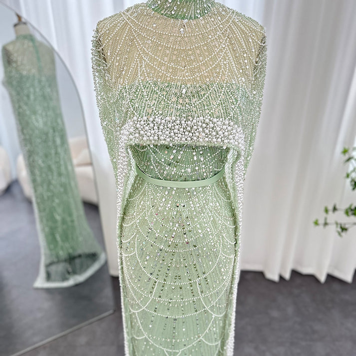 Embellished Pearl and Sequin Color Cape Dress – BOUGIE GLITTER