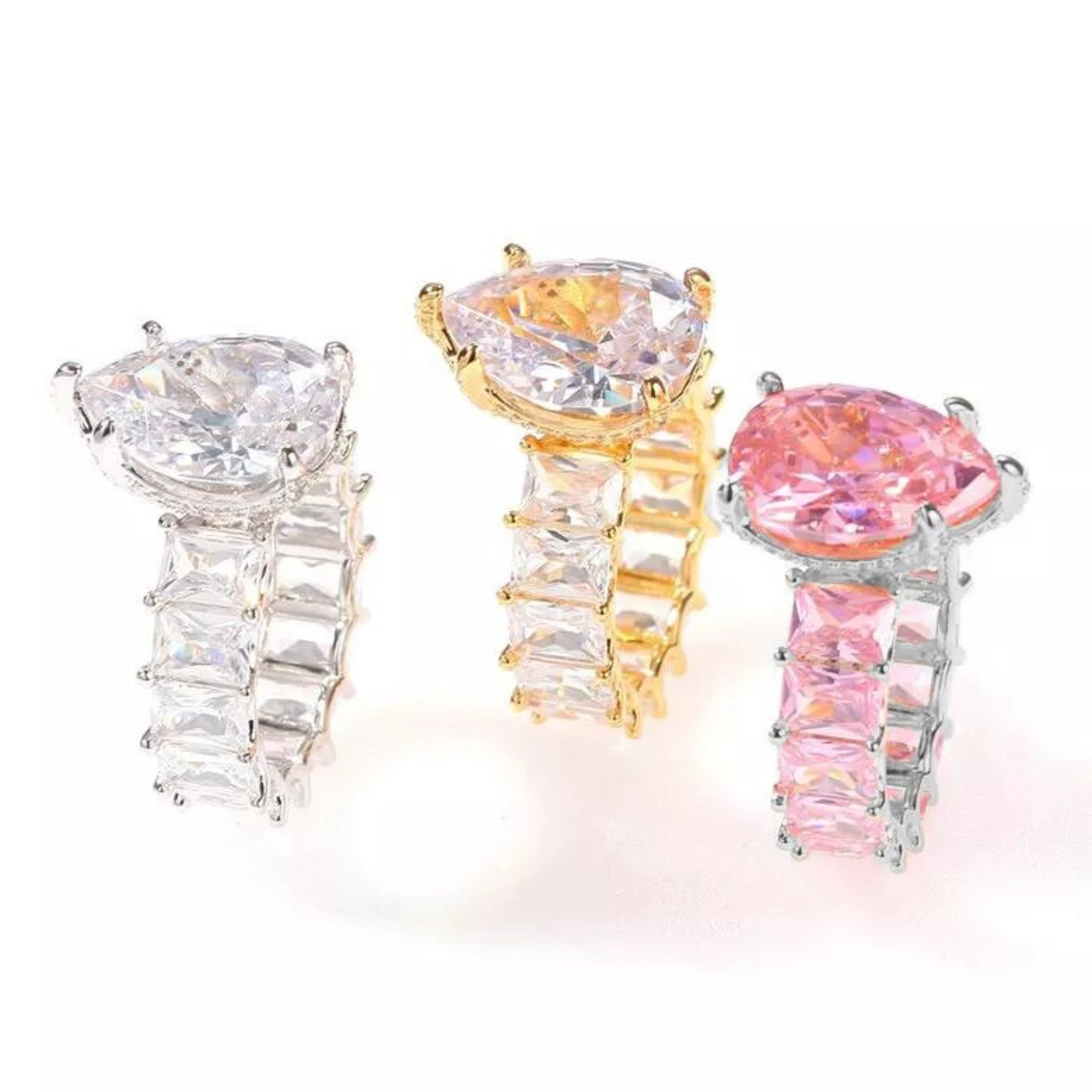 Tear Drop Baguette Pave Ring – BOUGIE GLITTER